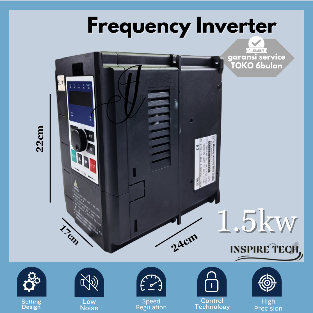Jual Inverter Speed Controller Variabel SURE INVERTER 1.5KW 220v 1 phase input To 380v 3phase ...