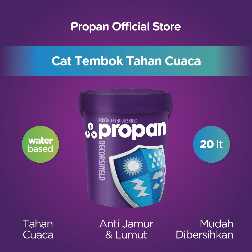 Jual PROPAN Cat Tembok Premium Exterior Decorshield DW-500 9101-20L ...