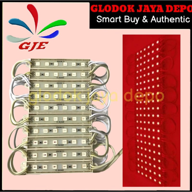 Jual LAMPU LED STRIP MODUL FLUX SMD 5050 6MATA 12V WATERPROOF MERAH ...