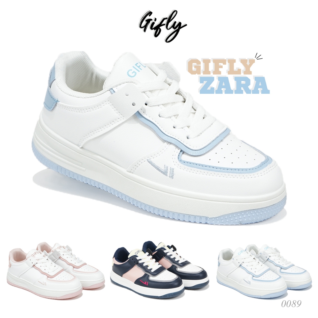 Jual GIFLY Zara Sepatu Sneakers Wanita Putih Hitam Sport Shoes White ...