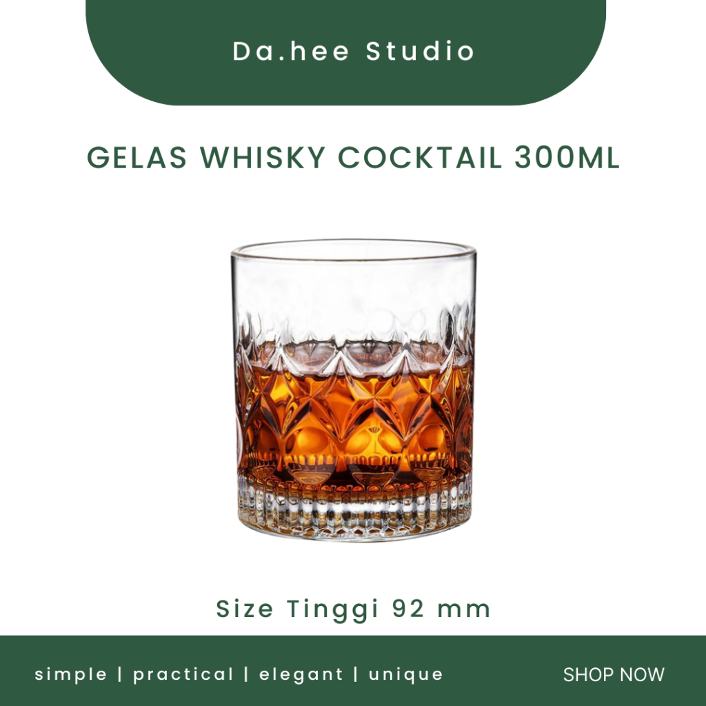 Jual DAHEE Gelas Cocktail Whiskyy Beer 300ML / Vintage Crystal Old Fashioned Rock Glass | Shopee ...