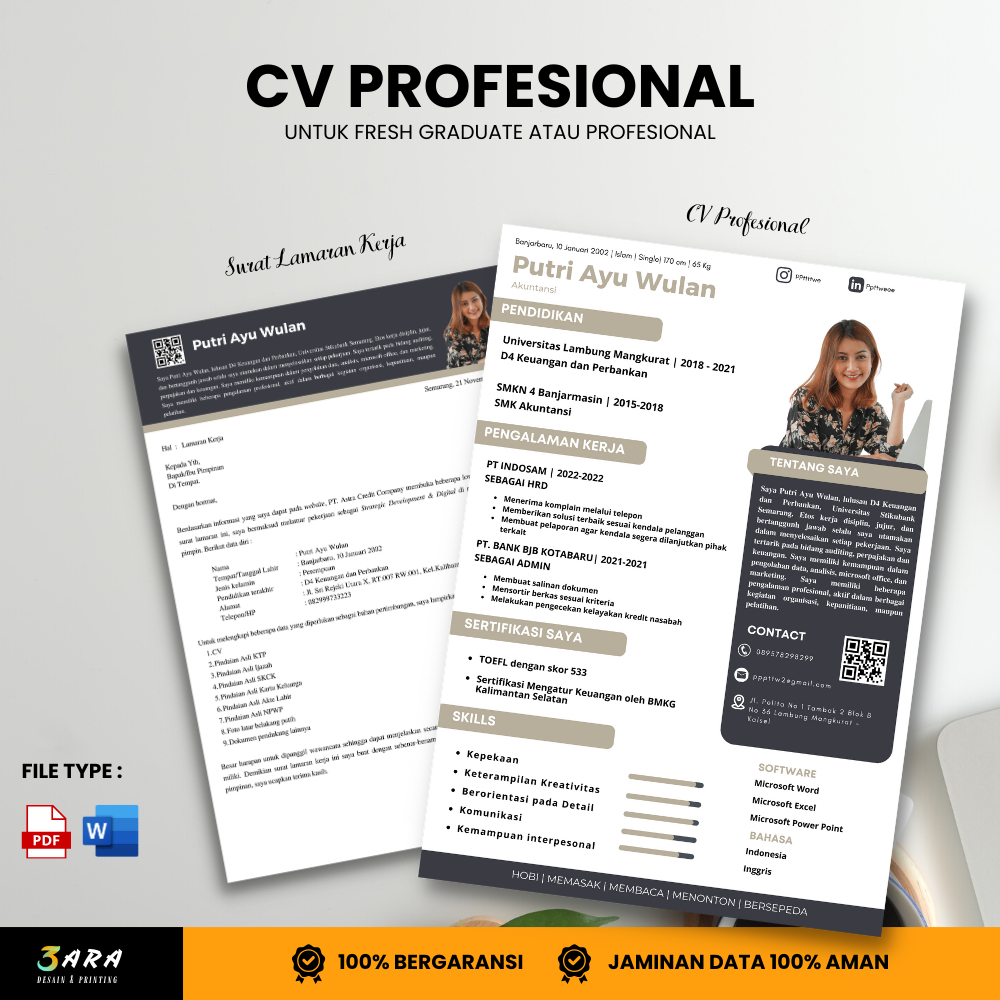 Jual JASA PEMBUATAN CV PROFESIONAL, SURAT LAMARAN KERJA, JASA PEMBUATAN ...