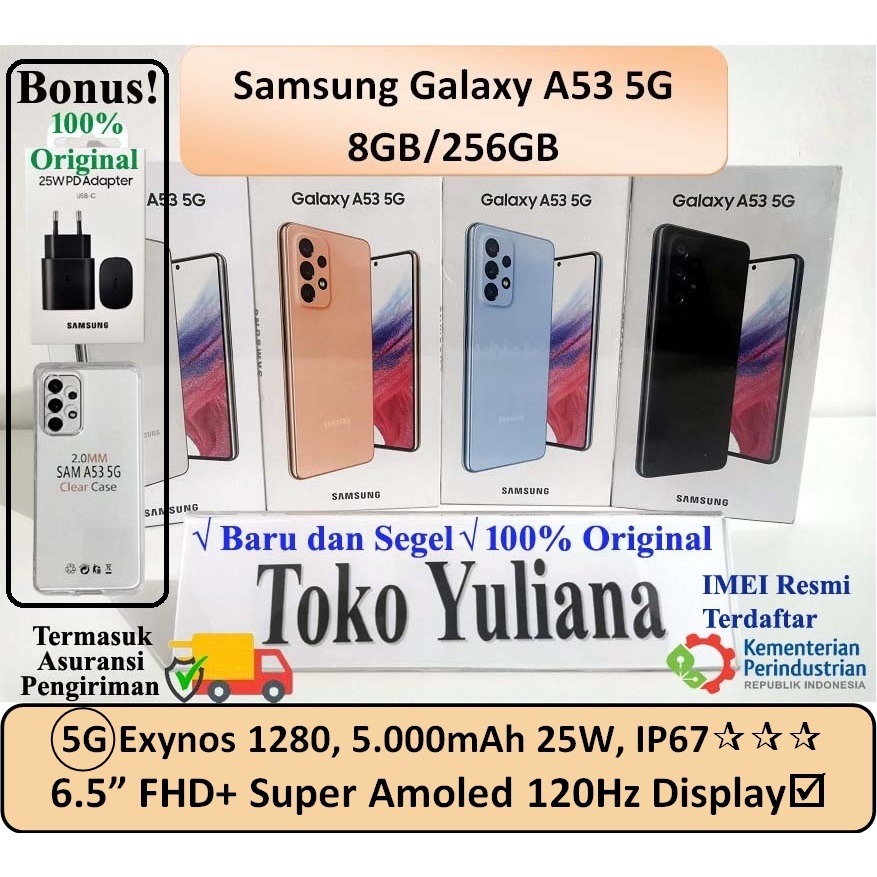 Jual Samsung Galaxy A53 5G 8GB / 256GB Garansi Resmi SEIN SM A536E ...