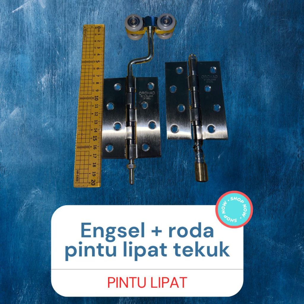 Jual Roda + Engsel Atas Bawah Pintu Lipat Model Tekuk | Shopee Indonesia