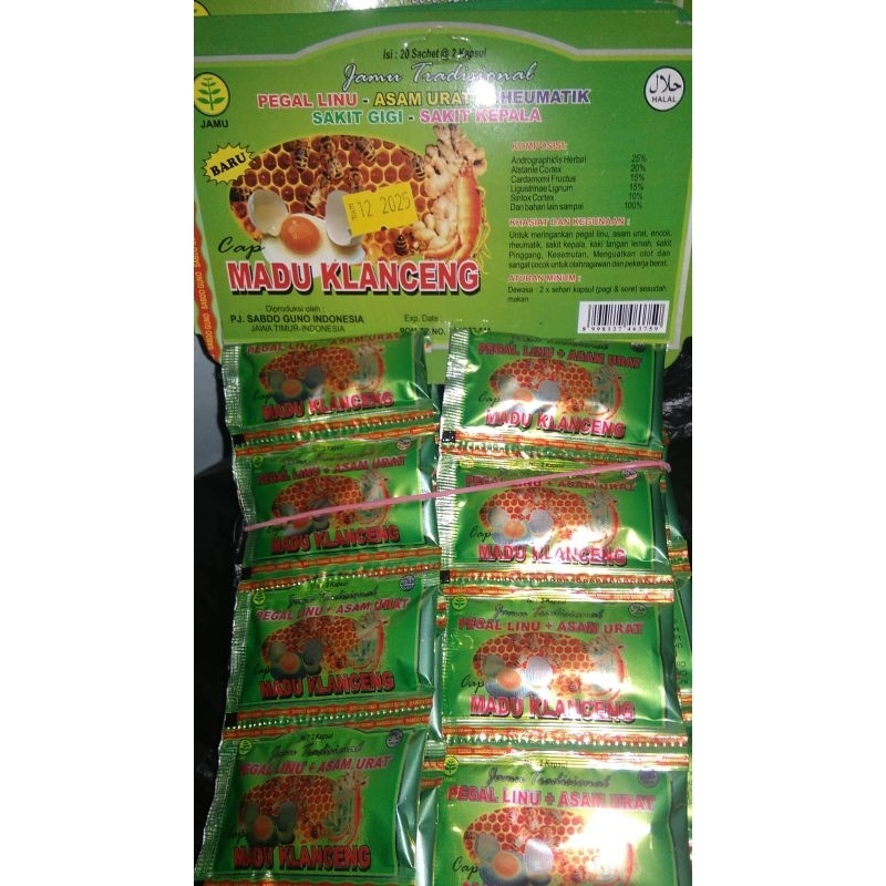 Jual KAPSUL JAMU ASAM URAT CAP MADU KLENCENG ORIGINAL | Shopee Indonesia