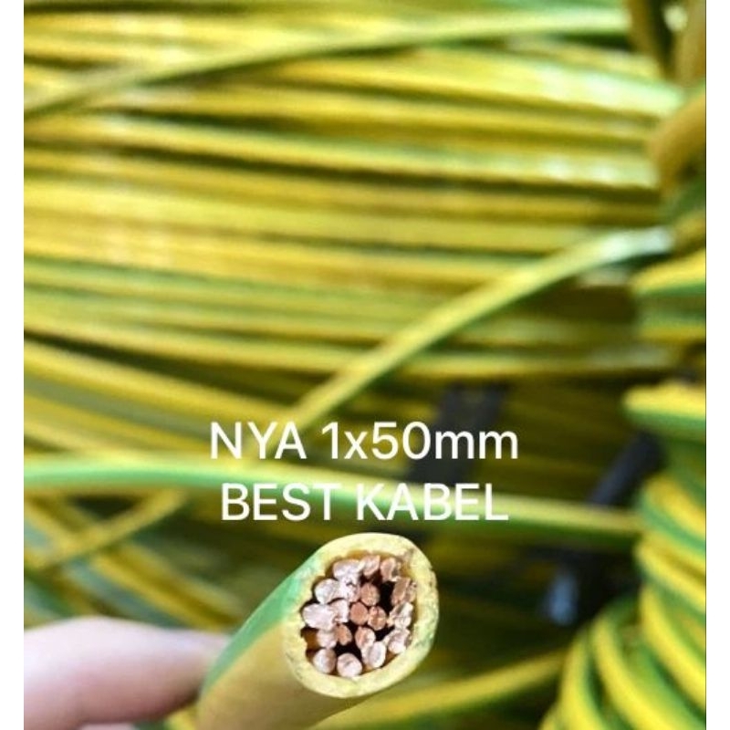Jual NYA 50mm 1x50 KABELINDO kabel Tunggal Grounding Kuning Hijau | Shopee Indonesia