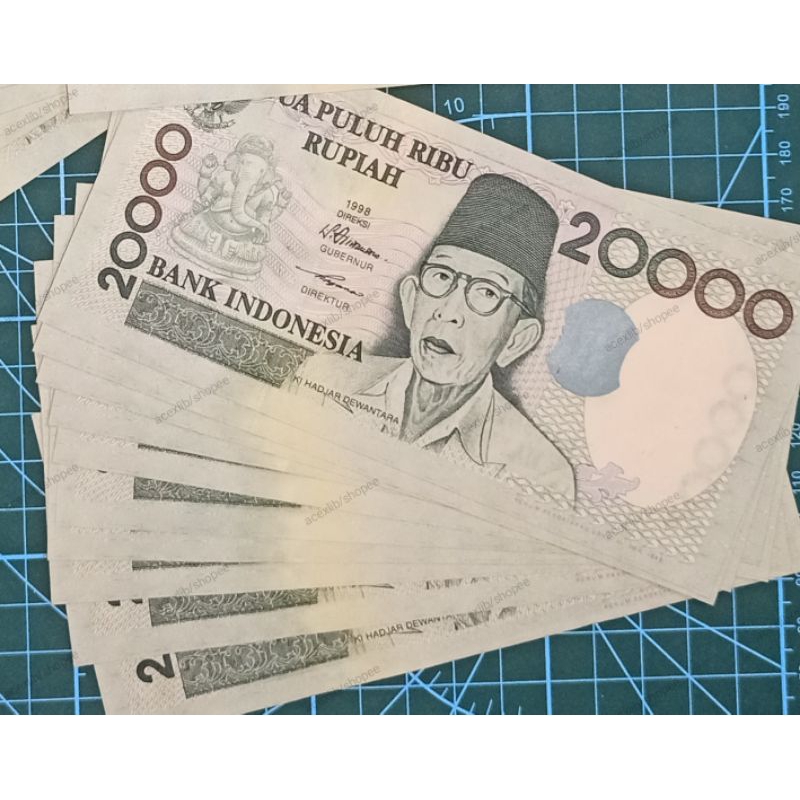 Jual uang kertas rupiah idr lama kuno dua puluh 20 ribu 20000 asli ...