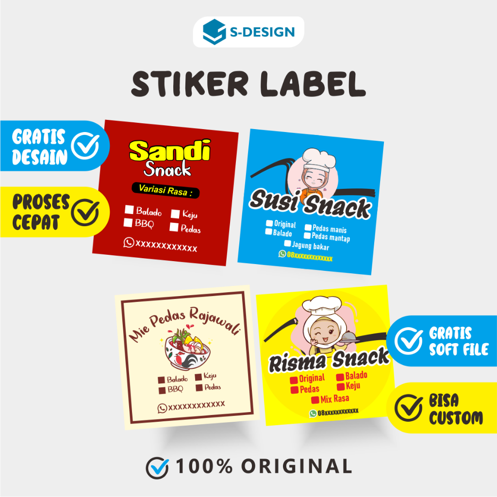 Jual STIKER SNACK / STICKER SNACK / STIKER MAKANAN / STIKER VARIAN ...
