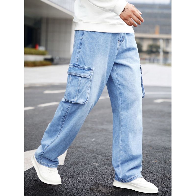 Jual Celana Cargo Panjang Pria Kulot Baggy Oversize Boyfriend Jeans Cargo Pria Korean Style ...