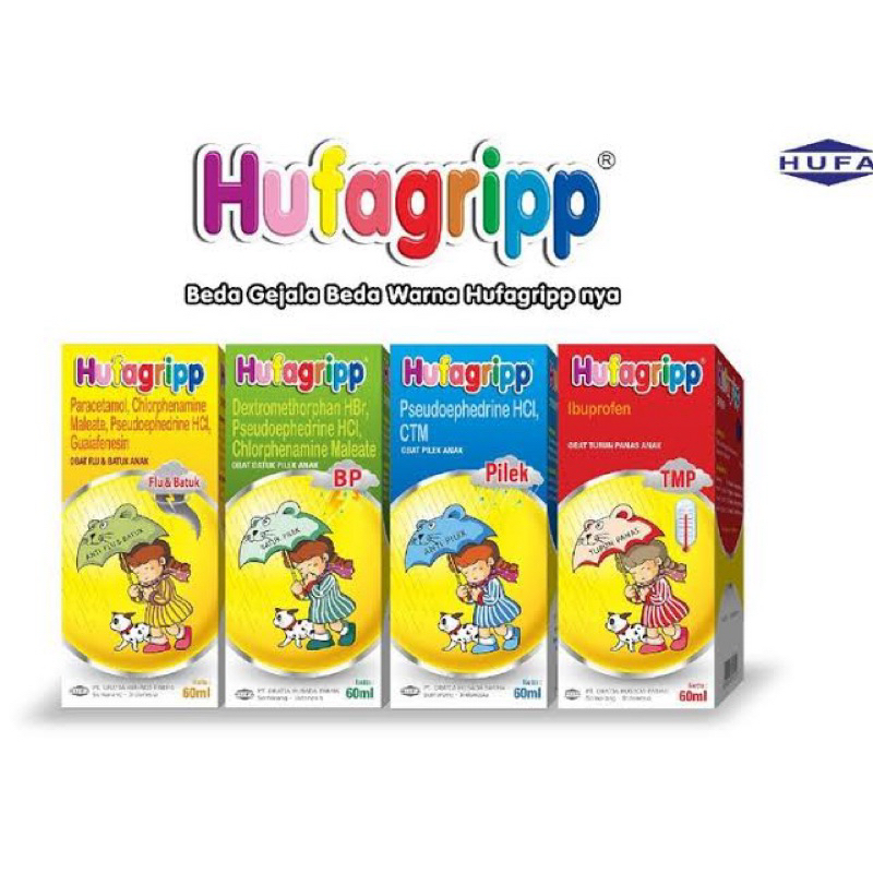 Jual HUFAGRIP SIRUP 60 ML ALL VARIAN (FLU BATUK PILEK DEMAM) KUNING ...