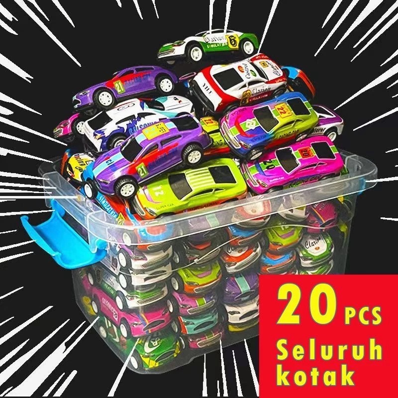 Jual FREE BOX!!! MAINAN ANAK MOBIL MINI (20pcs) PULLBACK MIX COLORFULL ...
