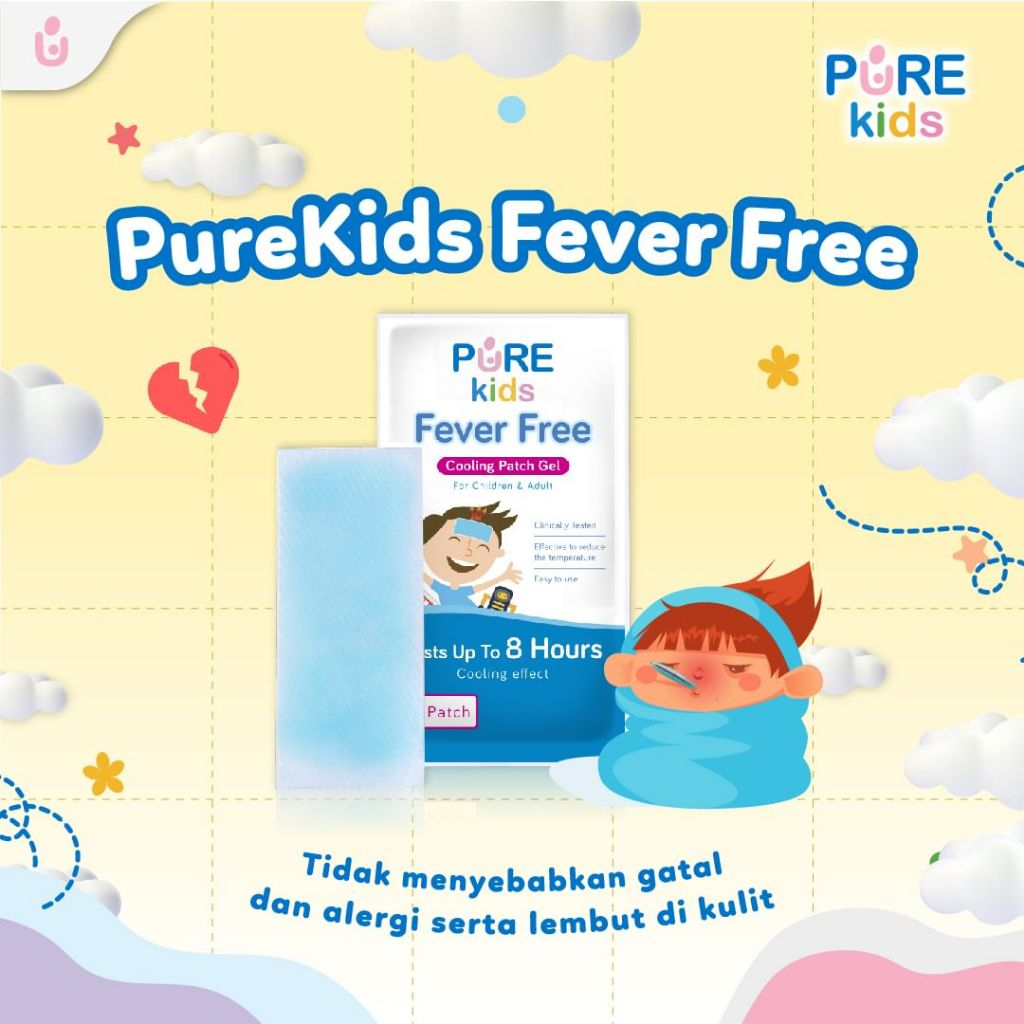 Jual Pure Kids Fever Free Plester Penurun Demam Anak Obat Demam Kompres ...