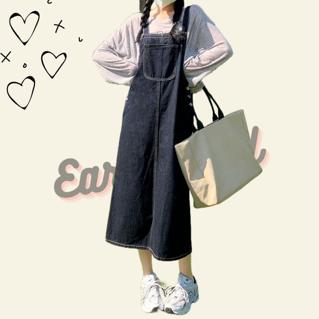 Jual Overall Rok Panjang/Jumpsuit Model Dress/Overall Jeans Denim ...