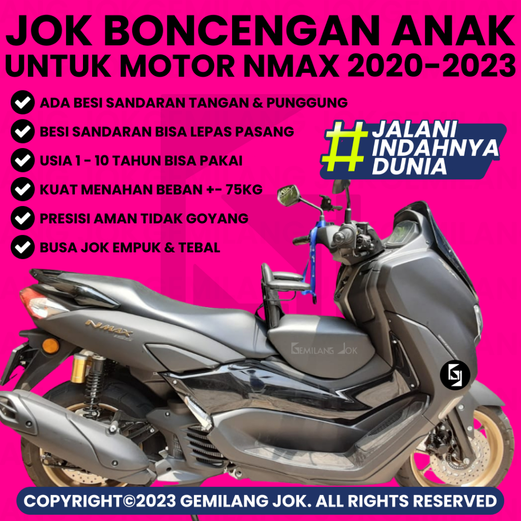 Jual Jok Motor Anak Boncengan Depan Nmax 2020 Sampai 2024 Kursi Dudukan ...