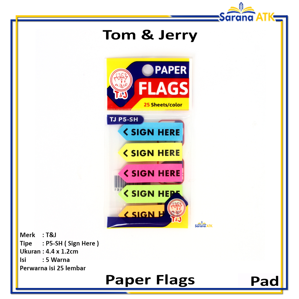 Jual Tom & Jerry - Kertas Flags TJ P5-SH Paper Flags - Pad | Shopee ...
