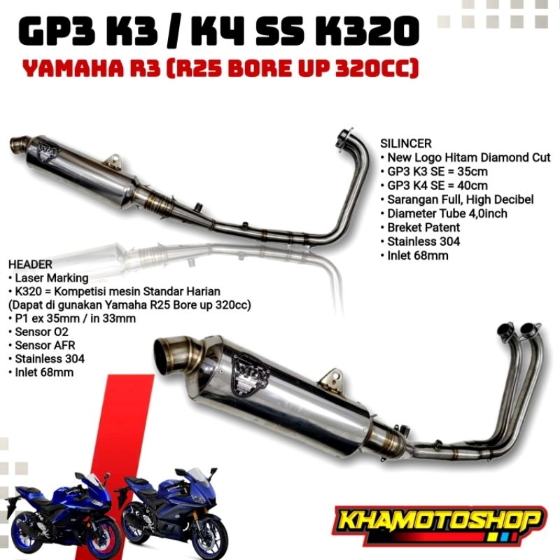 Jual WRX GP3 K3 SE / K4 SE SS K320 YAMAHA R3 (R25 Bore Up) | Shopee ...