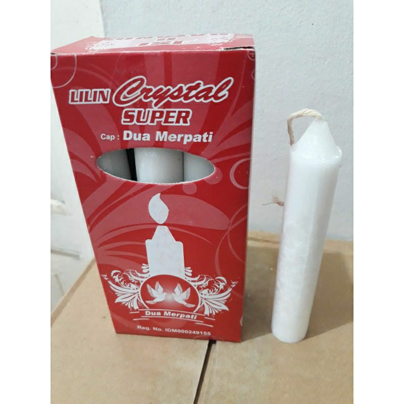 Jual Lilin Crystal Dua Merpati 1pax (6 batang) / Lilin Crystal Awet ...