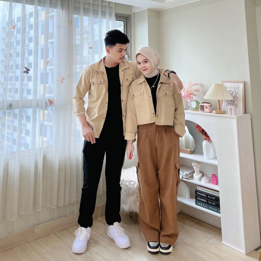 Jual Jaket Crop Couple Set - Jaket Trucker Semi Parka Crop Pria Wanita ...