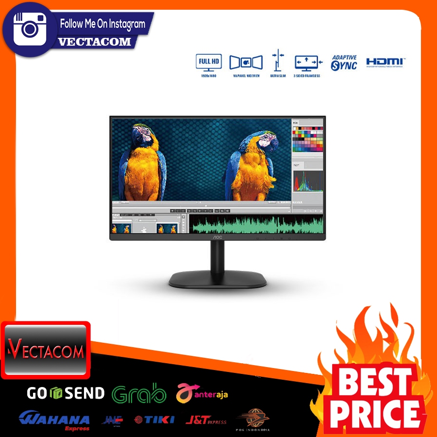 Jual Monitor LED AOC 22B2HM2 Ultra Slim (21.45"/VA/4ms/100Hz/FHD/HDMI ...