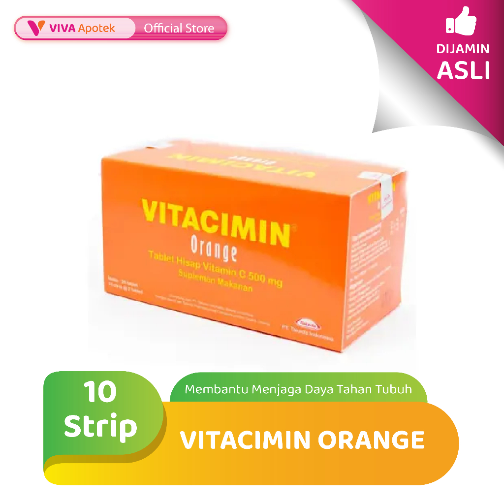 Jual Vitacimin Orange untuk Memenuhi Kebutuhan Vitamin C (10 Strip ...