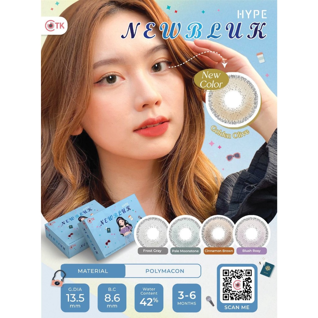 Jual Softlens NEWBLUK HYPE 13,5 MM Normal & Minus (-0,50 S/D -6,00) By ...