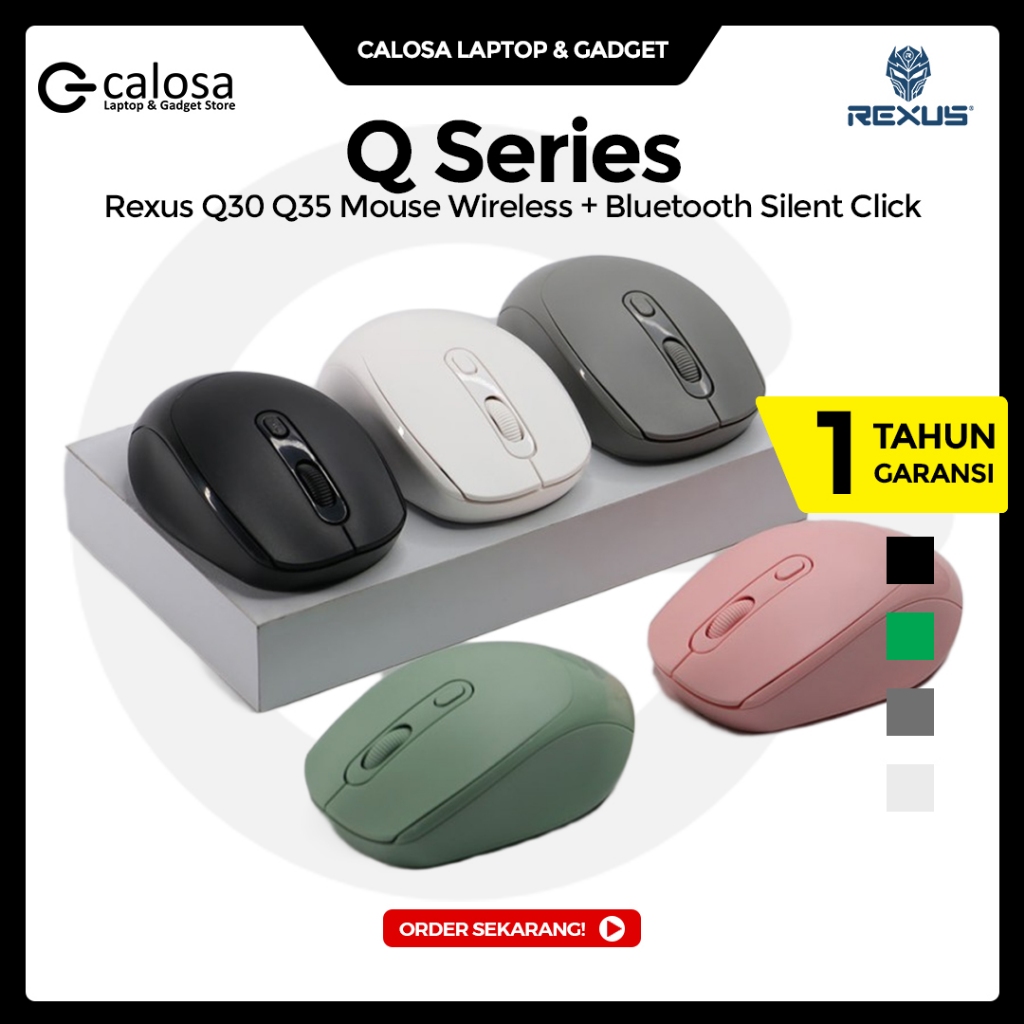 Jual Rexus Q30 Q35 Mouse Wireless + Bluetooth Silent Click Office ...