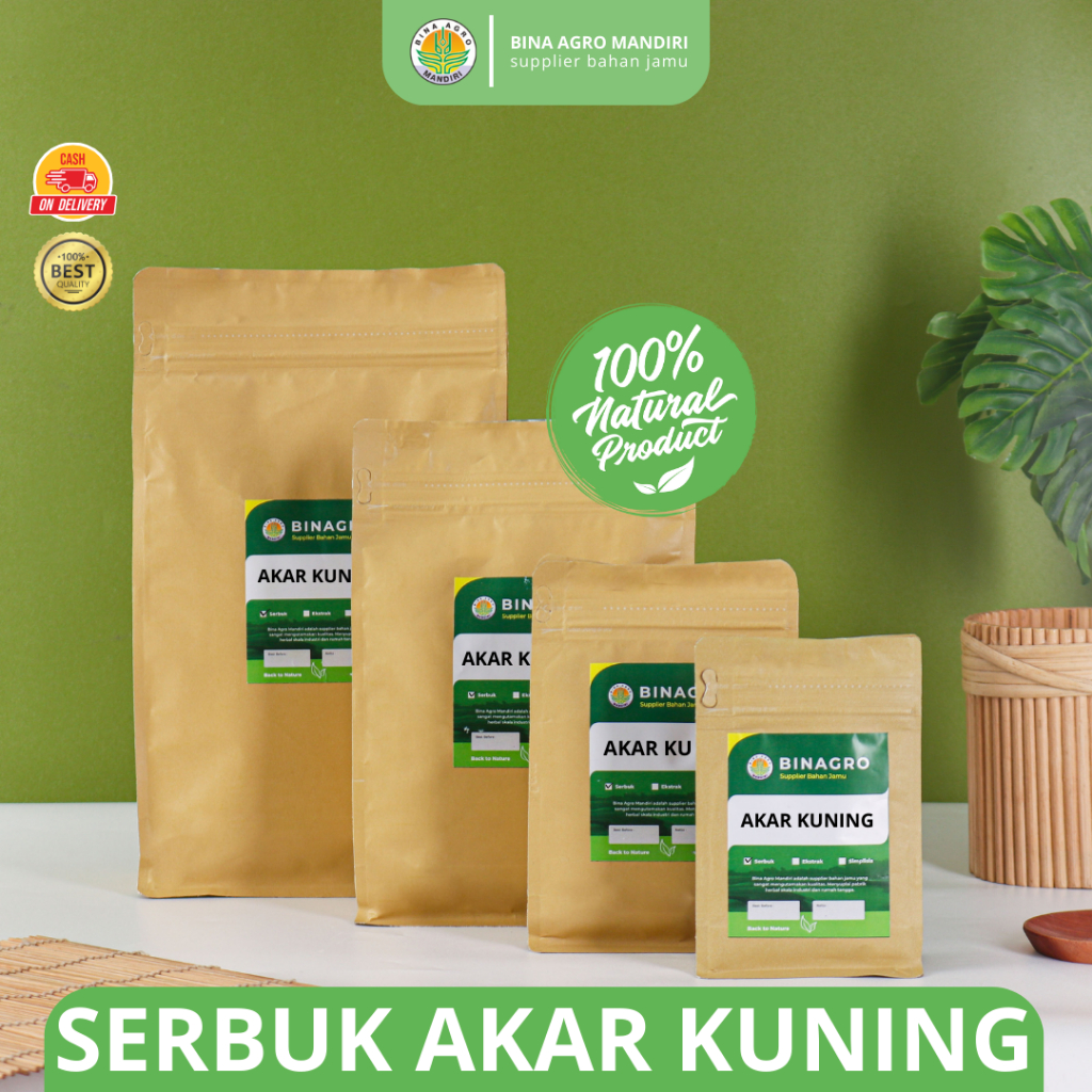 Jual AKAR KUNING Serbuk Bubuk Jamu Akar Kuning Murni Tanpa Campuran 500 ...
