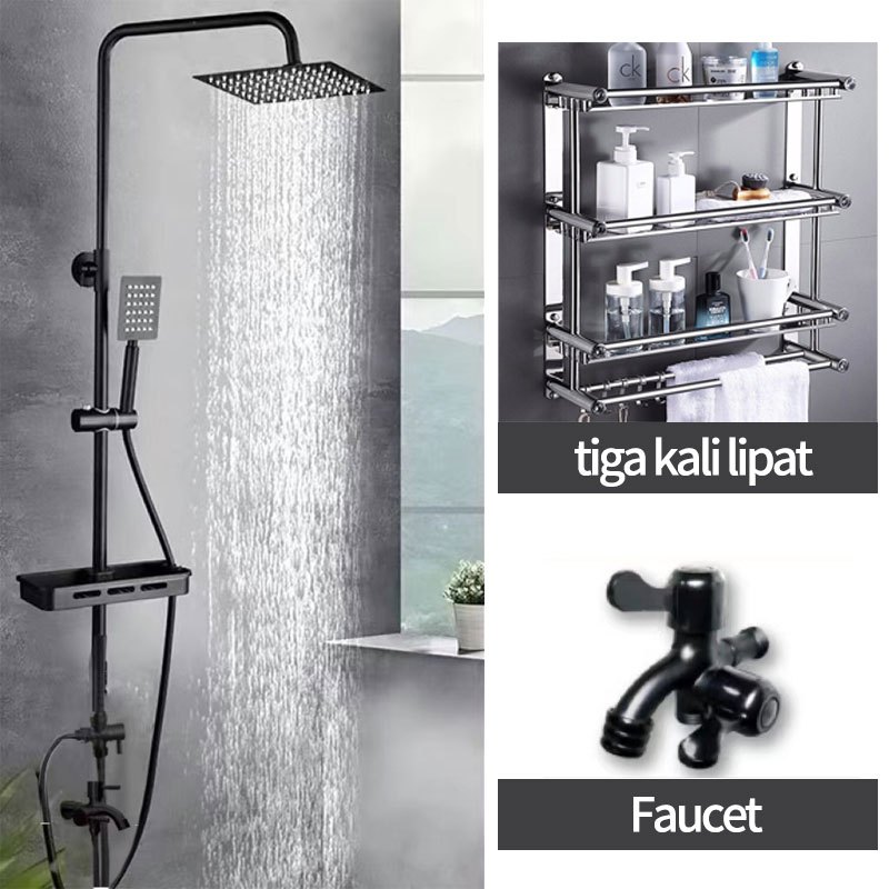Jual Shower 1 Set Shower Set Kamar Mandi Rain Shower + Keran Cabang ...