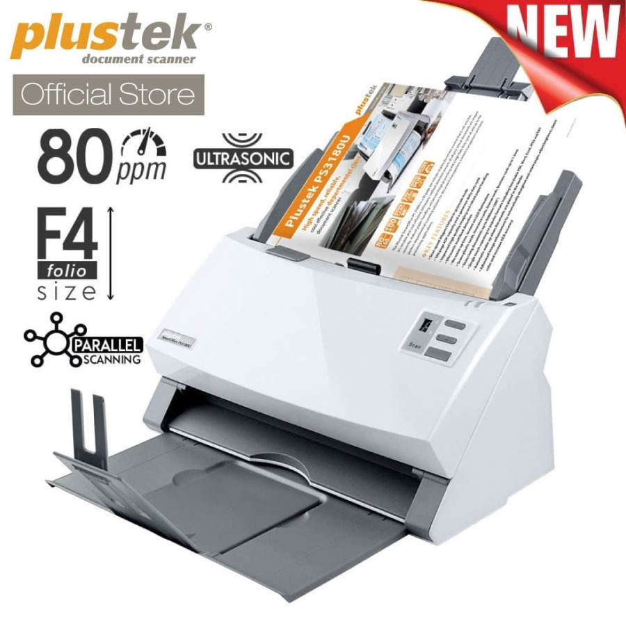 Jual Scanner Plustek SmartOffice PS3180U - 80 Lembar/Menit (F4/Folio ...