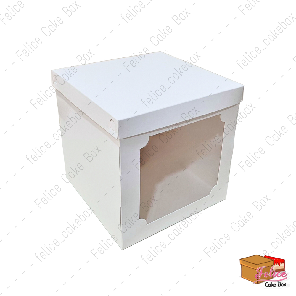 Jual BOX IVORY MIKA KUE TART 12X12X12 CM / DUS KUE MINI IVORY / BOX KUE ...