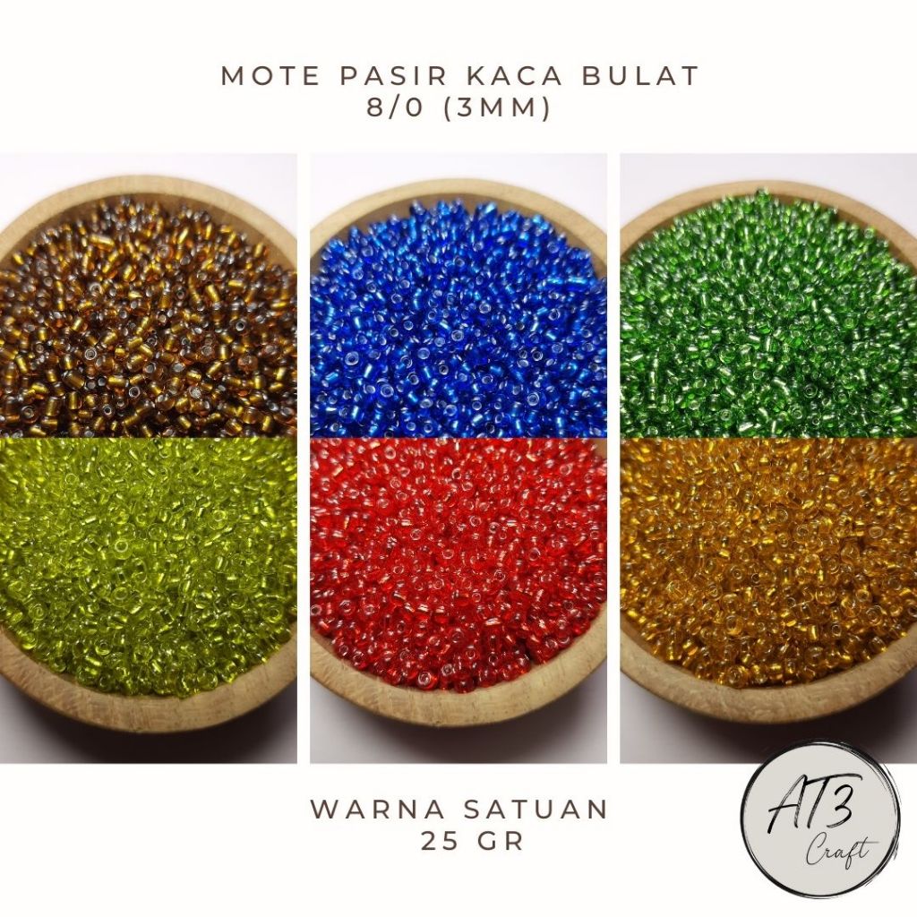 Jual [25 gram] Manik / Payet / Mote pasir kaca ukuran 8/0 (3mm ...