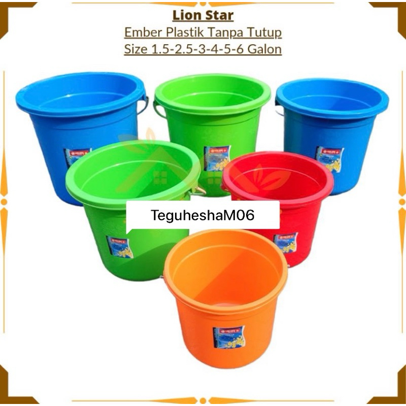 Jual LION STAR - Ember Plastik 1,5 - 2,5 - 3 - 4 - 5 - 6 Galon / Ember Plastik 5 10 12 15 20 23 ...