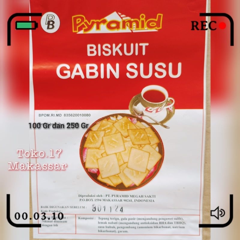Jual Pyramid Biskuit Gabin Susu isi 100 Gram dan 250 Gram ada yang Utuh ...