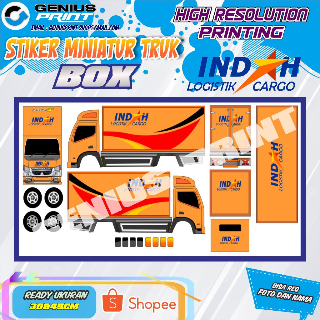 Jual Stiker A3 Minaitur Truk Box Canter Motif JNT Express | JNE | Ninja ...