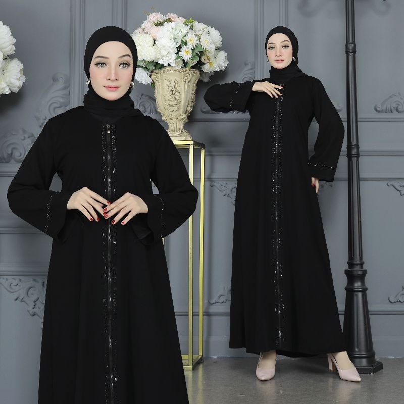 Jual ALMA ABAYA SAUDI ABAYA HITAM MADINAH (BUSUI) GAMIS MUSLIMAH CANTIK SYARI TURKI | Shopee ...