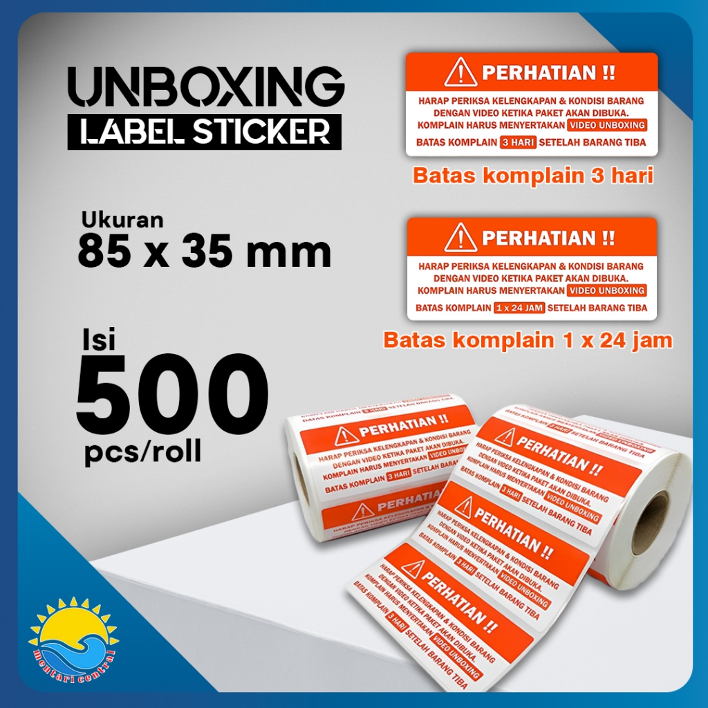 Jual Label Sticker Video Unboxing Stiker Perhatian Pengiriman Online ...