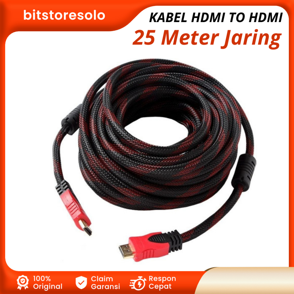 Jual Kabel HDMI To HDMI 25 Meter Kabel HDMI 25Meter Jaring | Shopee Indonesia