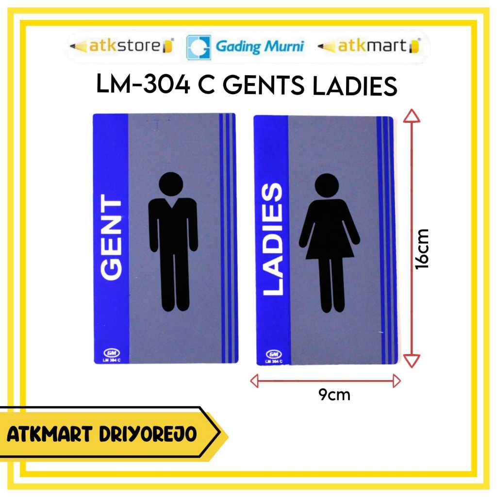 Jual GM LABEL MEDIUM WARNA TOILET GENTS LADIES LM-304C - PAPAN PENANDA - PAPAN AKRILIK PETUNJUK ...