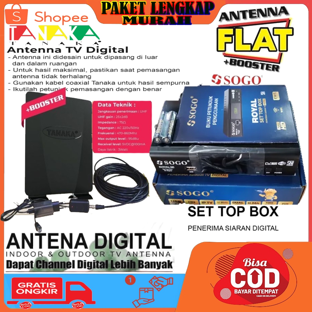Jual Set Topbox Tv Digital SOGO DVB T2 set box tv digital antena tv ...