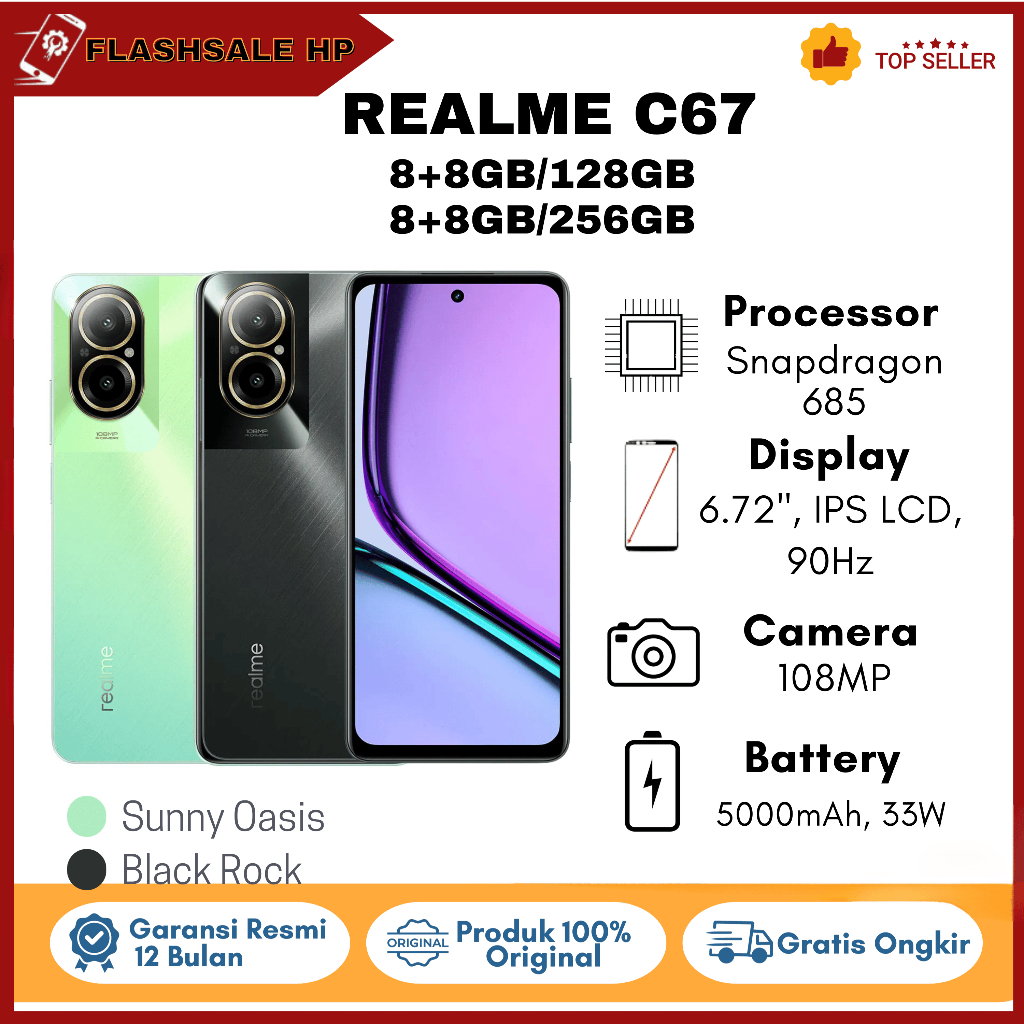 Jual Realme C67 8/128 GB + 8/256 GB Garansi Resmi | Shopee Indonesia