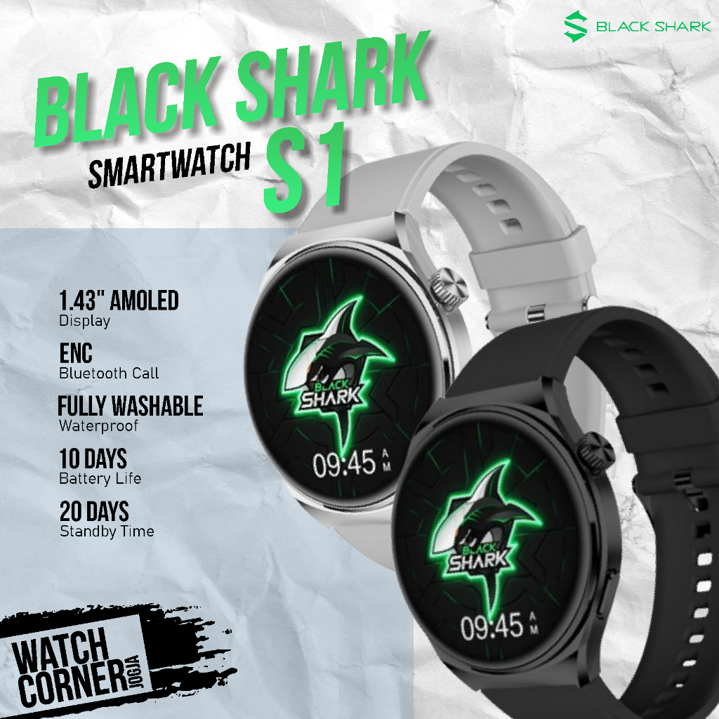 Jual Black Shark Smartwatch S1 AMOLED Display Bluetooth Call GARANSI ...