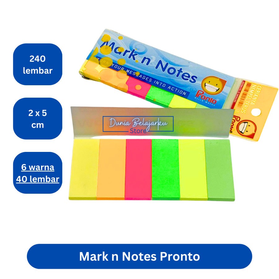 Jual Sticky Note Mark n Notes Pronto 6 Warna Post It Memo Penanda Buku ...