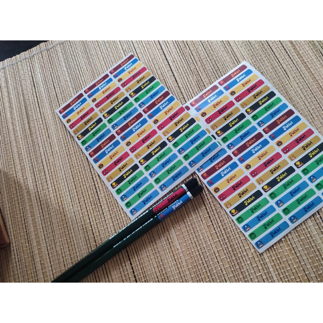 Jual Stiker Label Nama Anak Custom Small Size isi 108 pcs Waterproof ...