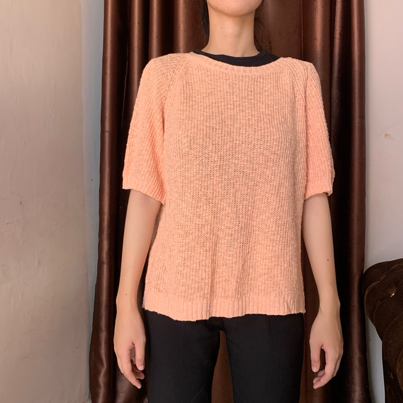 Jual thrift kaos rajut (rajut tebal) | Shopee Indonesia
