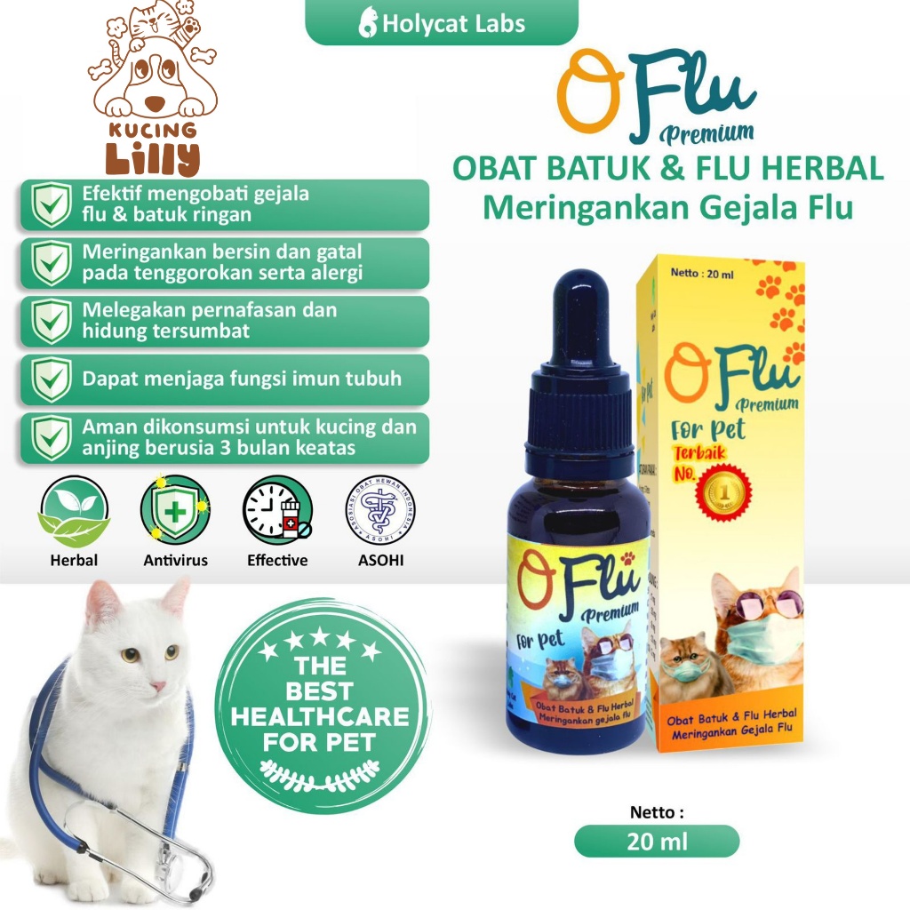 Jual OFLU Premium Obat Batuk Flu Kucing Obat Flu Kucing Herbal Obat ...