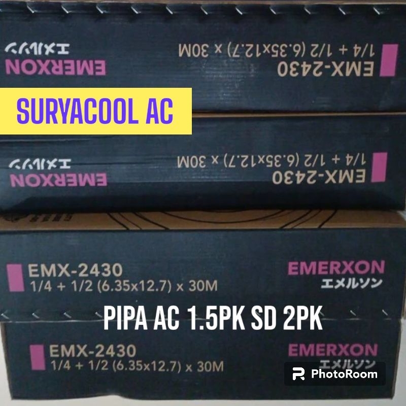 Jual PIPA AC EMERXON STANDARD 1/4-1/2 untuk AC 1.5PK SD 2PK | Shopee ...