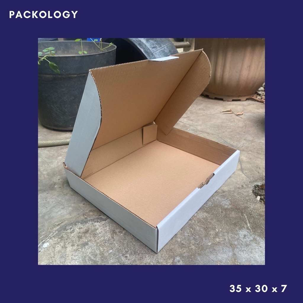 Jual Kardus Box Karton Die Cut 35x30x7 Putih Polos - Baru - Murah White ...