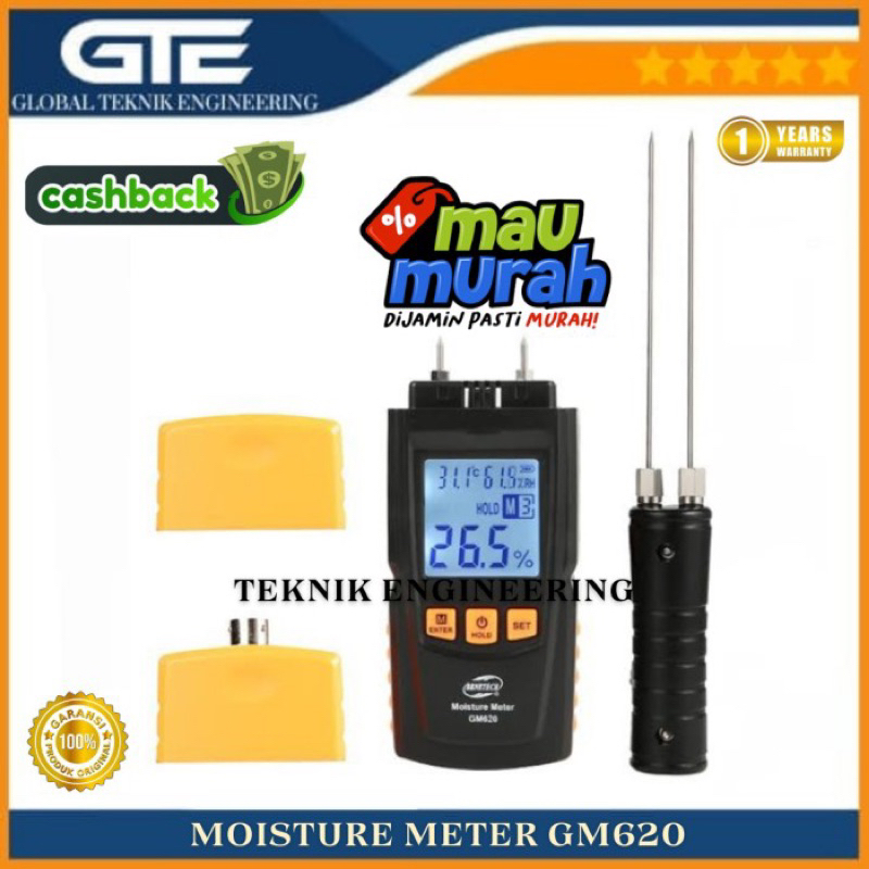 Jual Moisture Meter GM620 Benetech Wood Kayu Paper Kertas MC Tester ...
