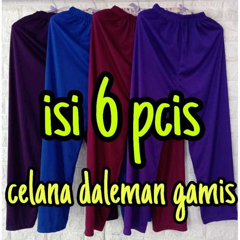 Jual PrOmo Isi 6 Pcs Celana Aladin Los Panjang Wanita Jumbo Bahan Hyget ...