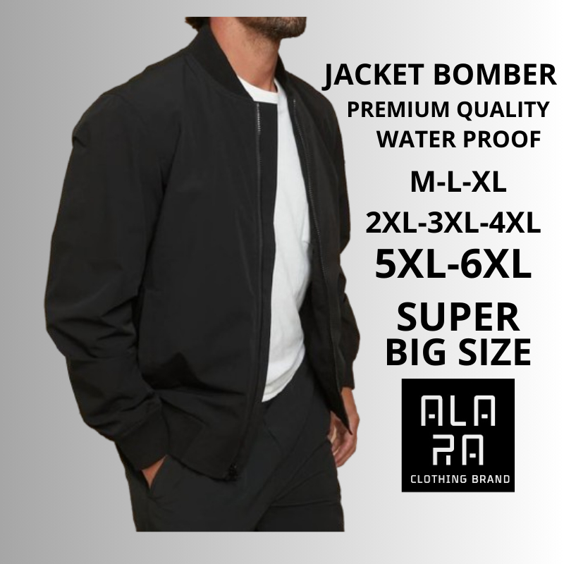 Jual ALARA Jaket Bomber Deluxe Polos Pria Super Big Size Jumbo | Shopee ...